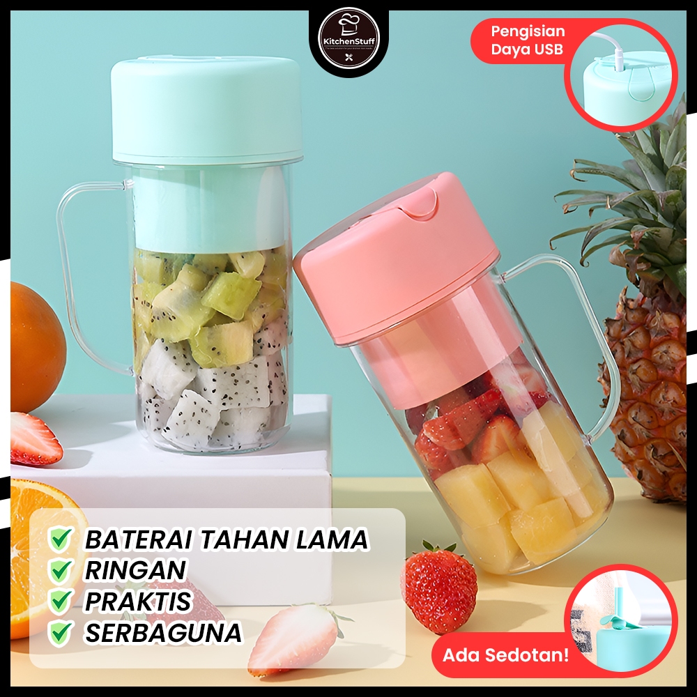 Jual Blender Jus Portable Mini 6 Pisau Listrik USB Gelas Sedotan ...