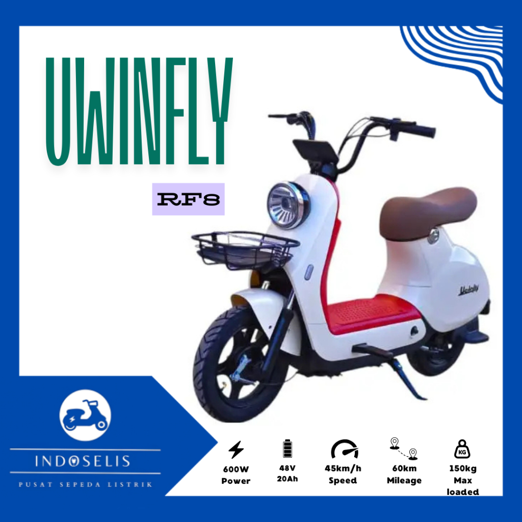 Jual Sepeda Listrik Uwinfly Redfish 8 RF8 600W 48V 20 Ah | 48V 12 Ah ...