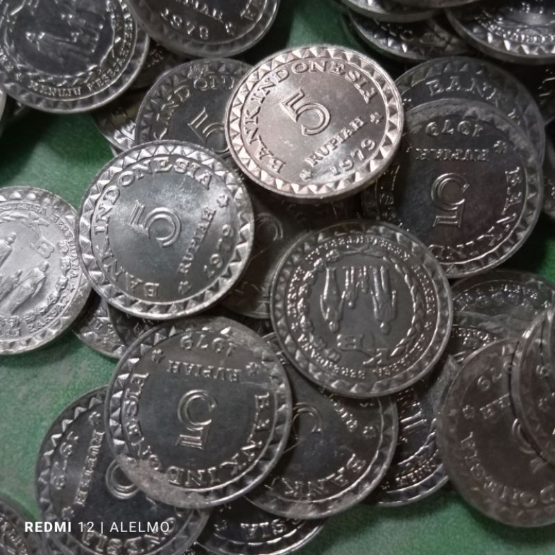 Jual uang koin kuno 5 aluminium tahun 1979 seperti baru utuh asli | Shopee Indonesia