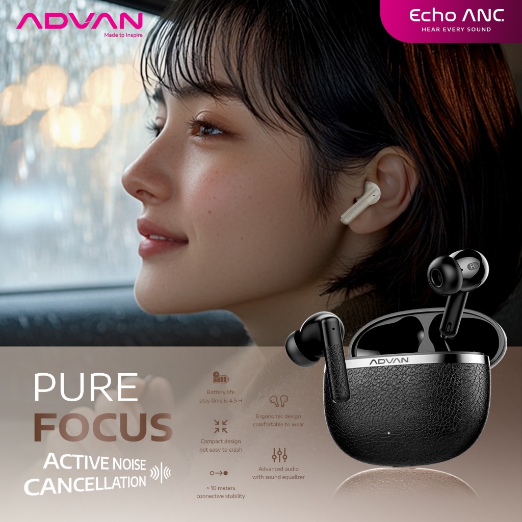Jual [NEW LAUNCH] ADVAN TWS Echo ANC Bluetooth 5.4 Low Latency Active ...