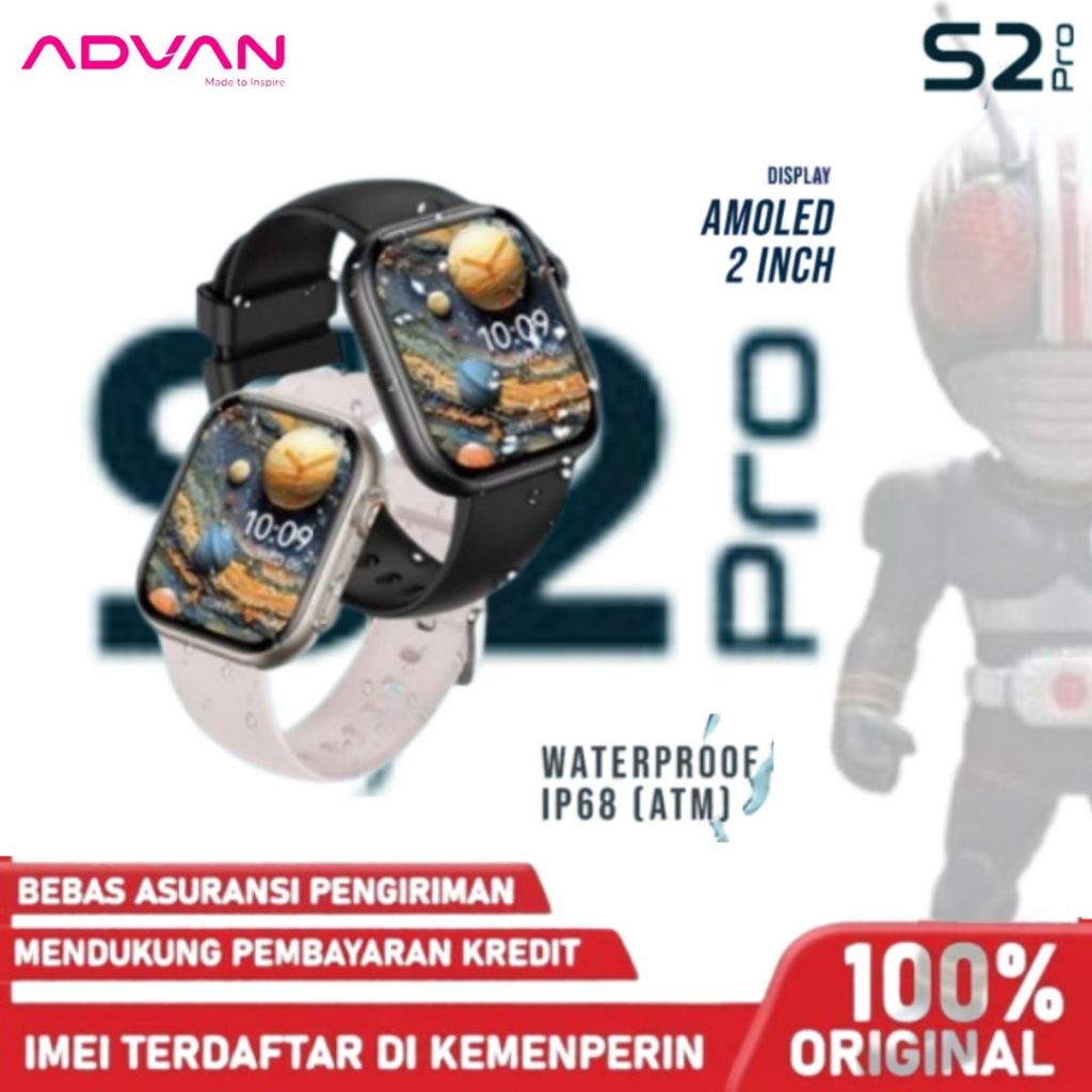 Jual ADVAN Smartwatch S2 Pro SR AMOLED 1.95" Clear Display Ai Voice ...
