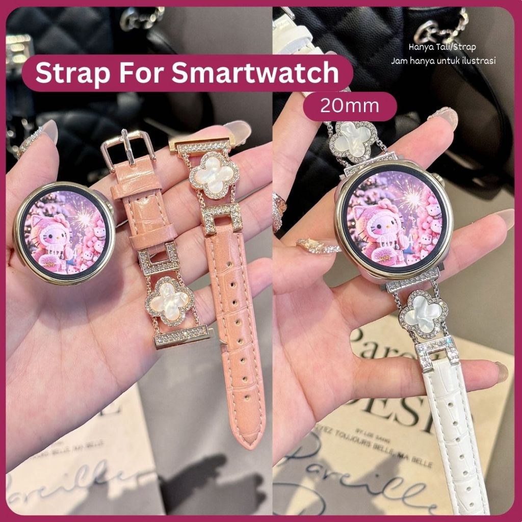 Jual Four-Leaf clover Strap for samsung watch Galaxy 7 6 5 4 FE Garmin ...