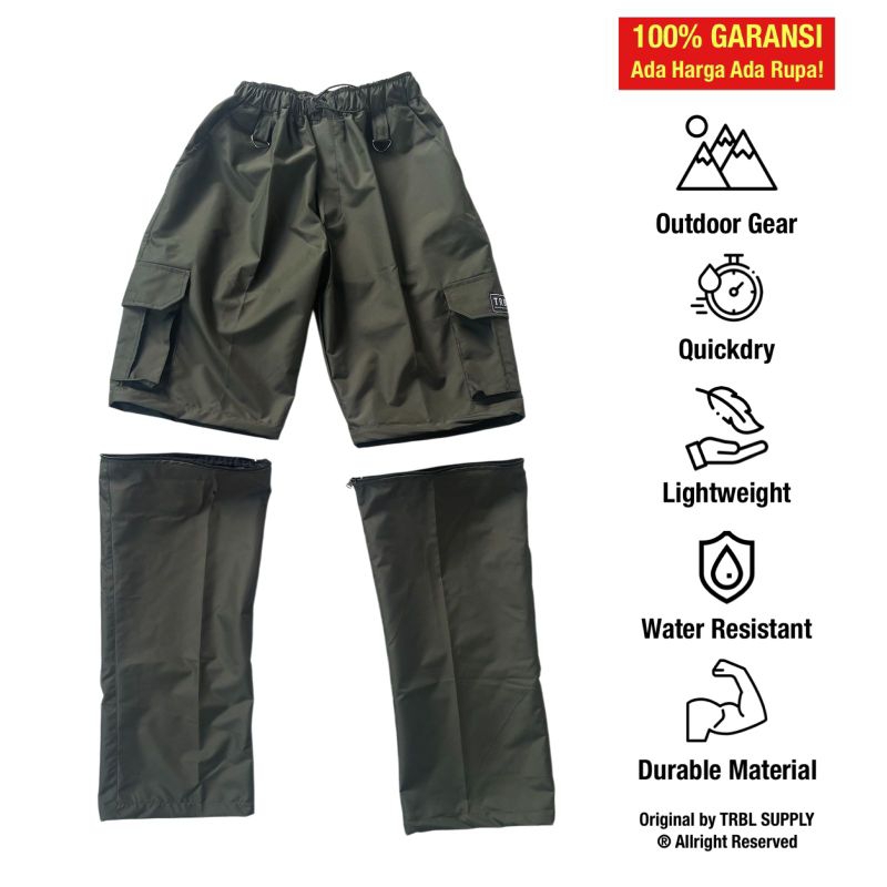 Jual TRBL Celana Cargo Panjang Sambung Zip String 2in1 Pria Wanita ...