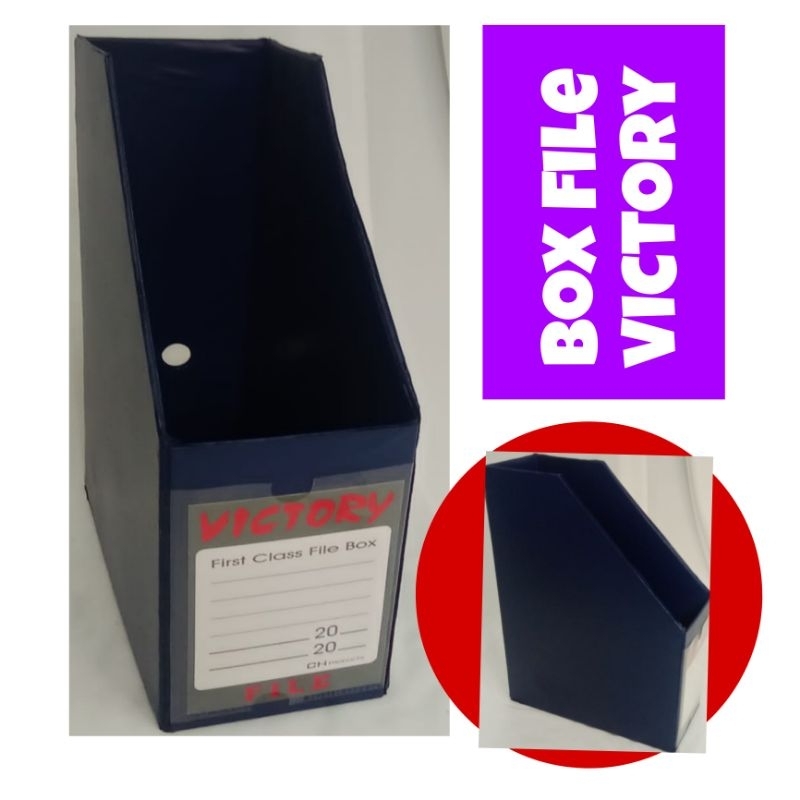 Jual victory box file kancing pvc warna biru tua 9cm semi kulit tebal ...