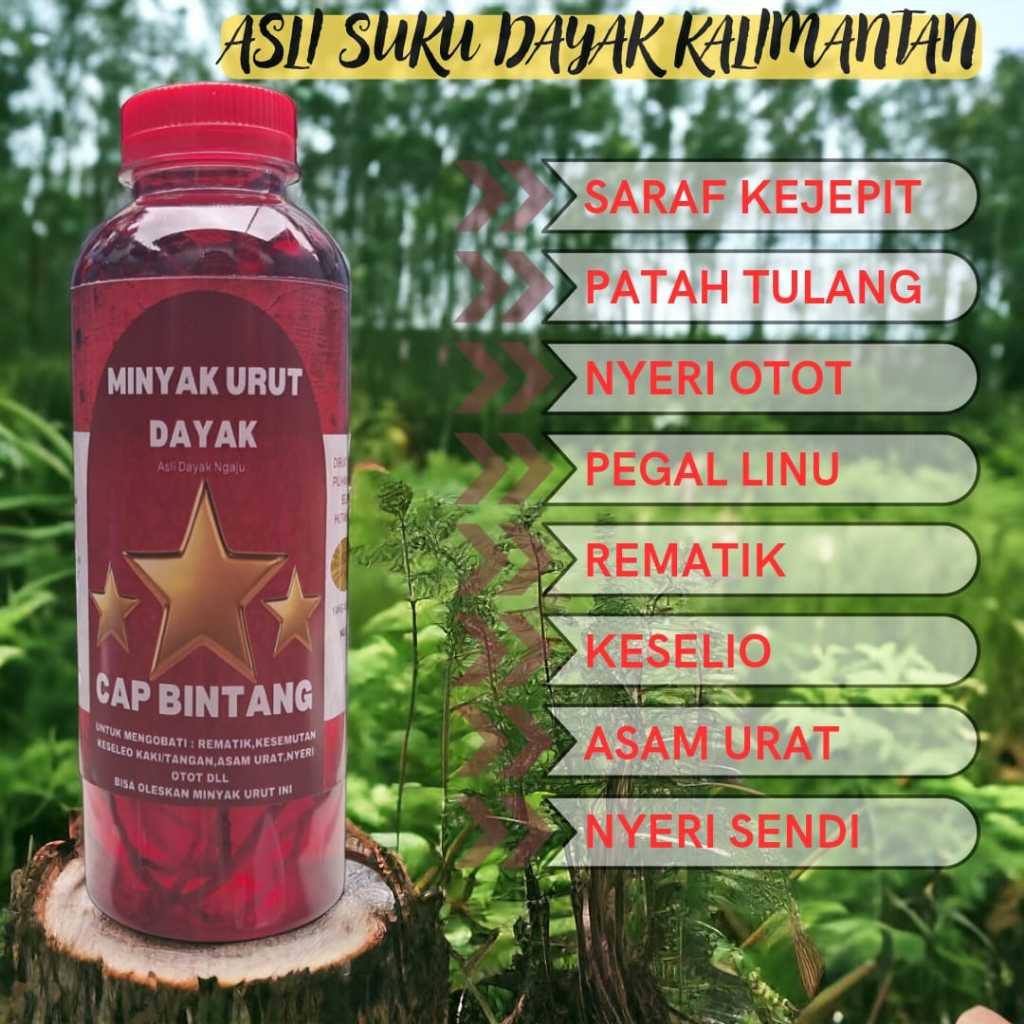 Jual Minyak Urut Dayak Asli Kaliamntan Balur Cap Bintang Ada Barcode ...