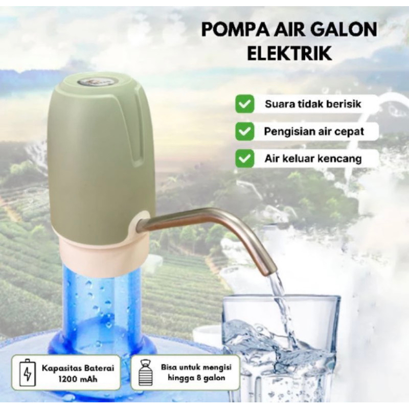 Jual Pompa Galon Electric Dispenser Elektrik LED USB Charger ...