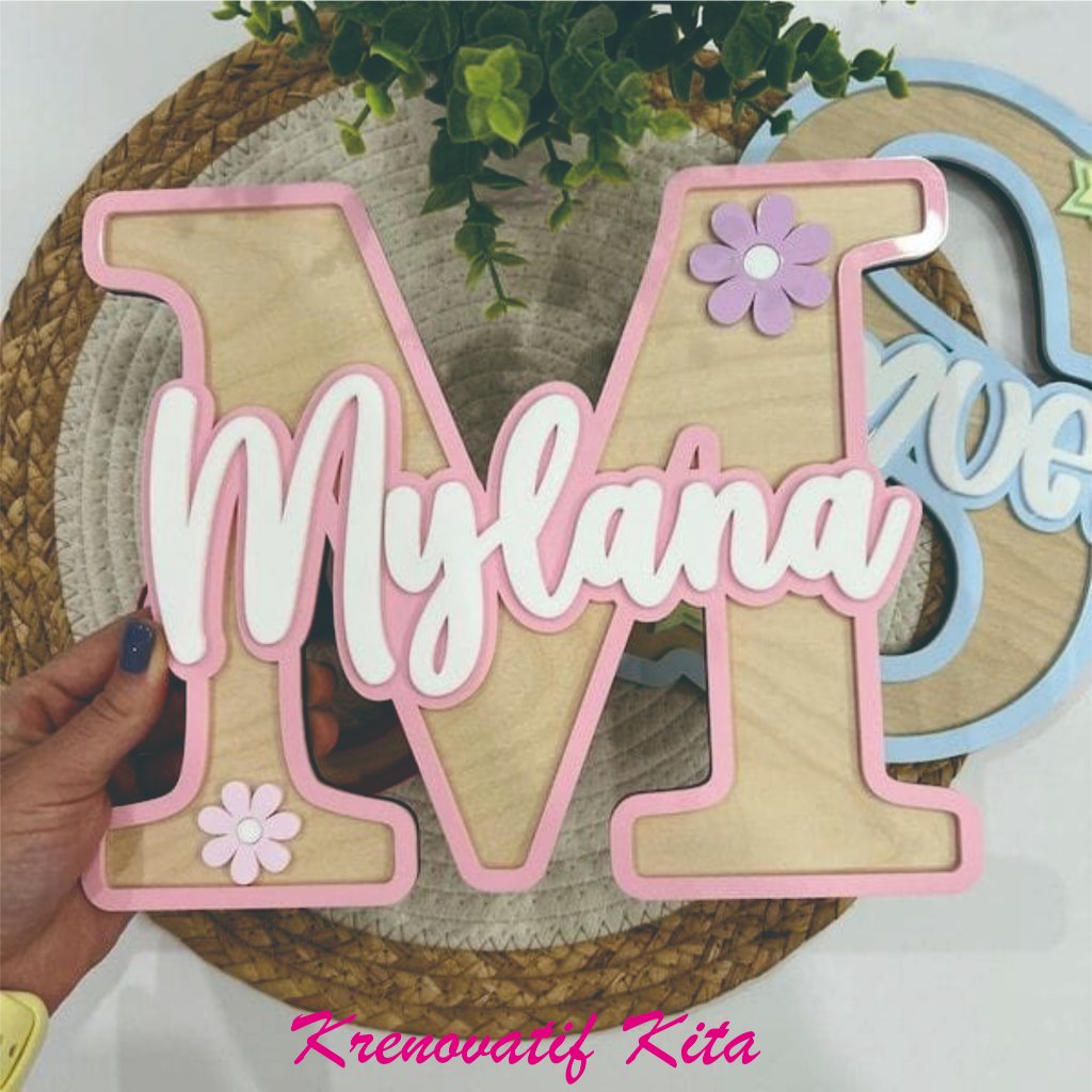 Jual Hiasan Dinding Wall Dekor Huruf Kayu Custom Inisial nama / CUSTOM ...