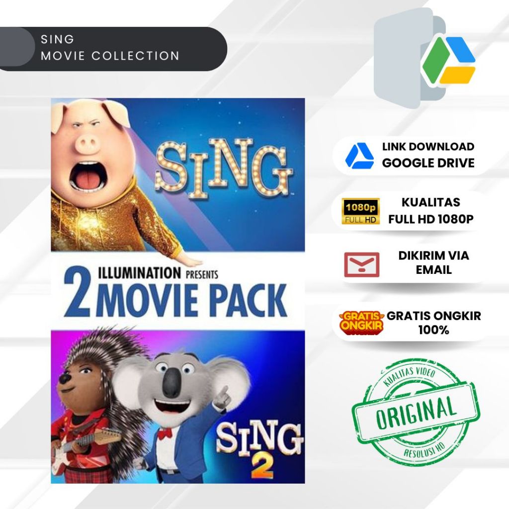 Jual FILM SING MOVIE COLLECTION// SING 1 & 2 1080P (GoogIedrive ...