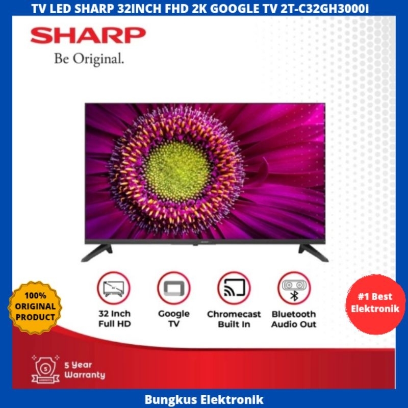 Jual TV LED SHARP 32INCH FHD 2K GOOGLE TV 2T-C32GH3000I SHARP GOOGLE TV | Shopee Indonesia
