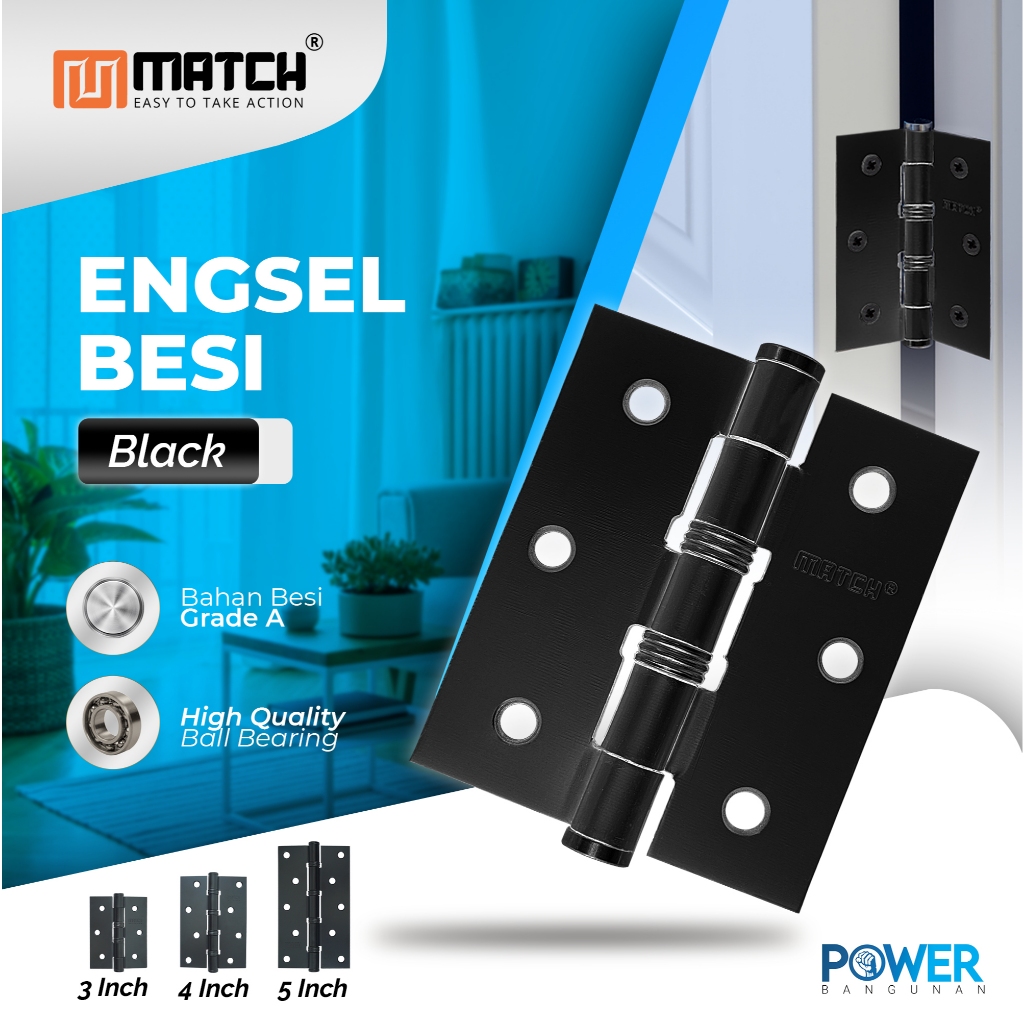 Jual Engsel Besi Pintu - Jendela Match Ukuran 3 4 5 Inch Hitam | 2330 ...