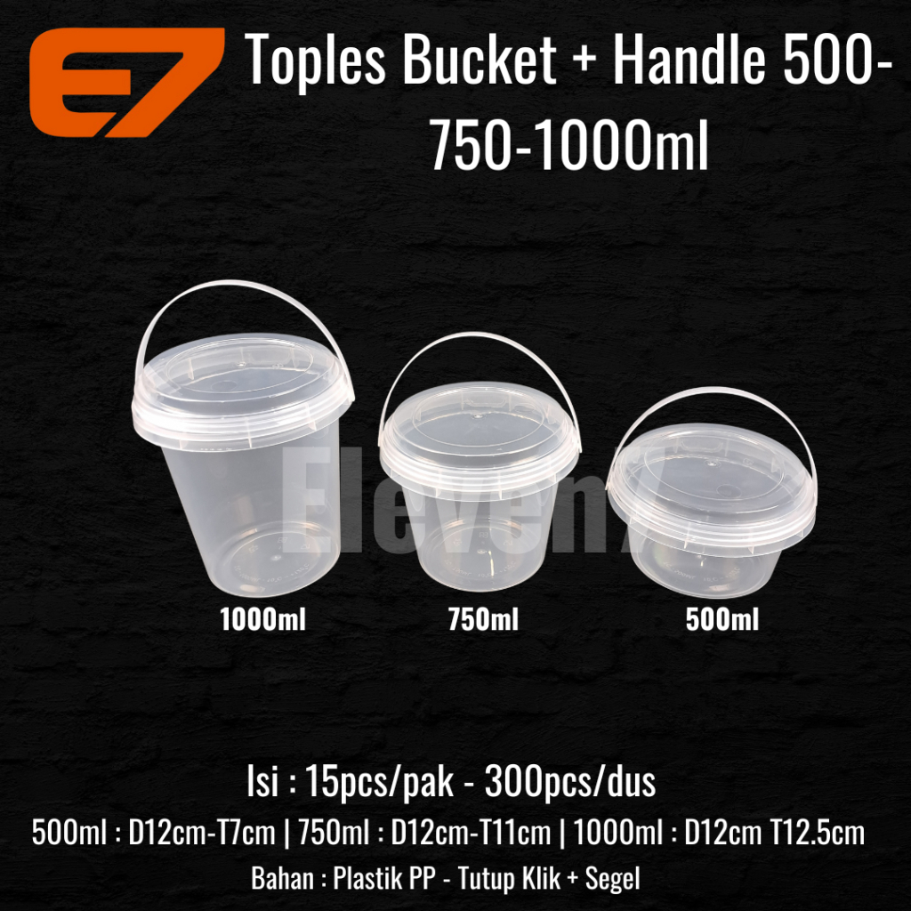 Jual Bucket Thinwall Ember Seal 500-750-1000ml + Handle - Basket ...