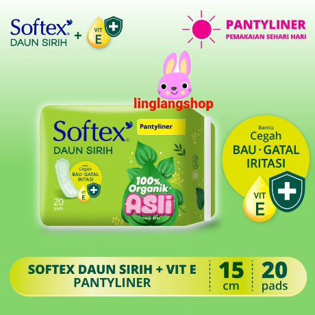 Jual SOFTEX kecil pantyliner 15cm isi 20 pads Daun sirih / mint ...