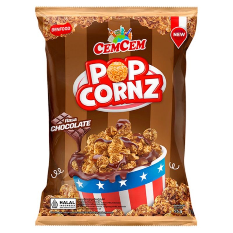 Jual CemCem Popcornz 55gr / Cokelat / Balado / Karamel | Shopee Indonesia
