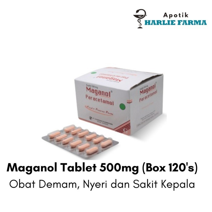 Jual Maganol Paracetamol 500mg Tablet Kaplet Per Strip isi 12 tab ...