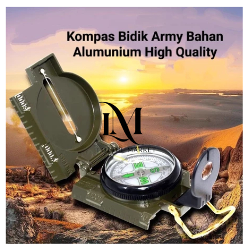 Jual Kompas Lensa Bidik Army Alumunium High Quality Alat Penunjuk Arah ...
