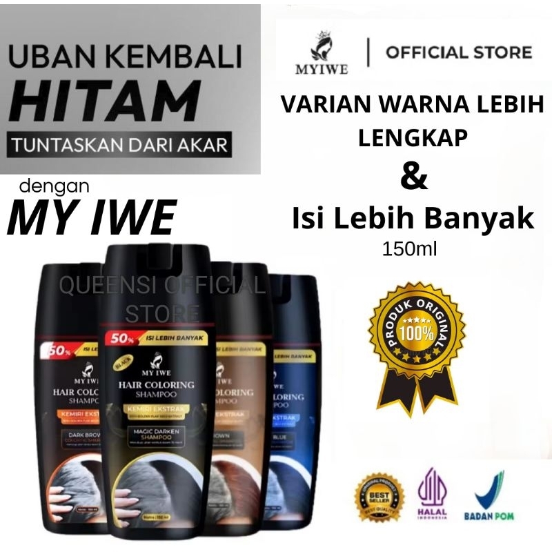 Jual Shampoo Sampo My Iwe Myiwe Penghitam Rambut beruban Penghilang dan ...