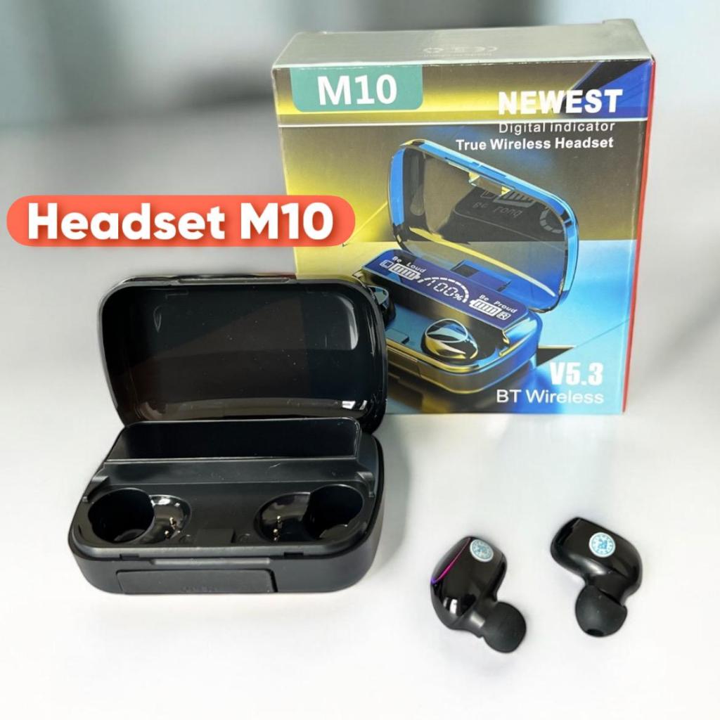 Jual Earphone TWS M10 Bluetooth dengan Digital Indicator / Earphone M10 TWS Bluetooth V5.3 Super ...