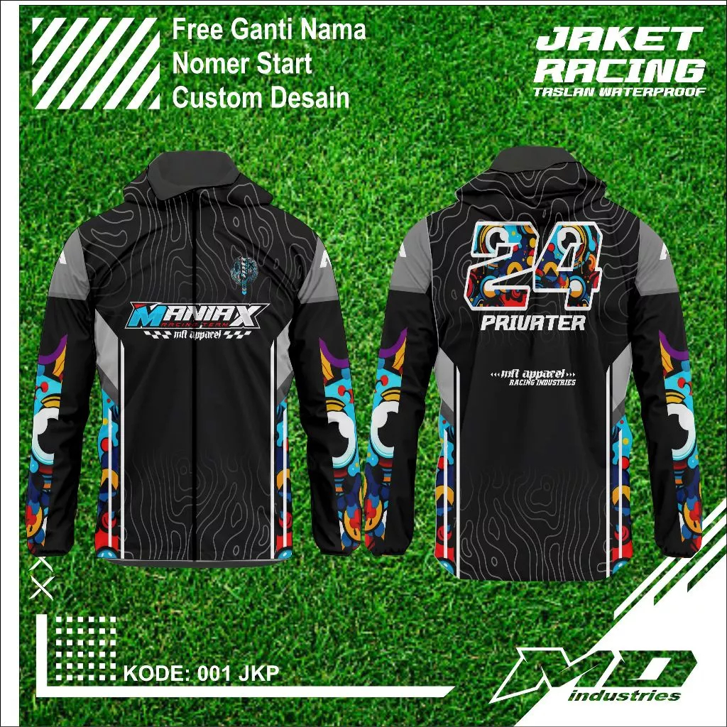 Jual Jaket Custom Baju Jaket Racing Edit Nama Nomer Parasut Taslan Waterproof JPW | Shopee Indonesia