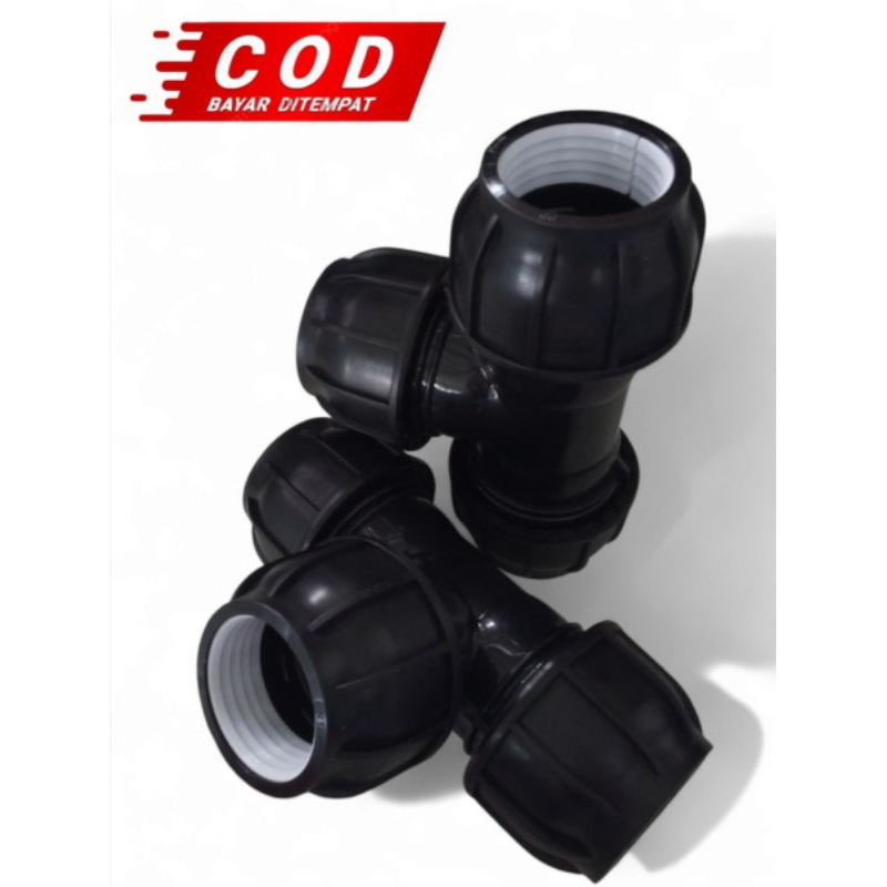 Jual sambungan pipa hdpe EQUAL TEE ukuran 75mm atau 2 1/2 inch | Shopee Indonesia
