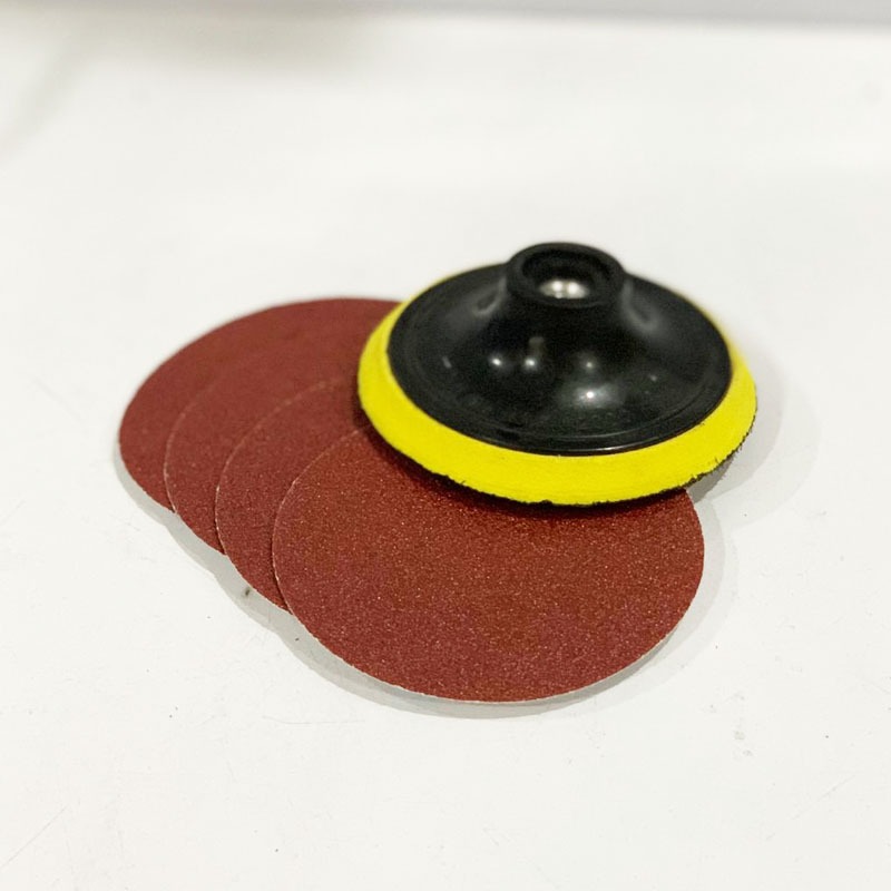 Jual PAKET 10 pcs Amplas Bulat Velcro + 1 pcs Dudukan amplas 4 inch ...