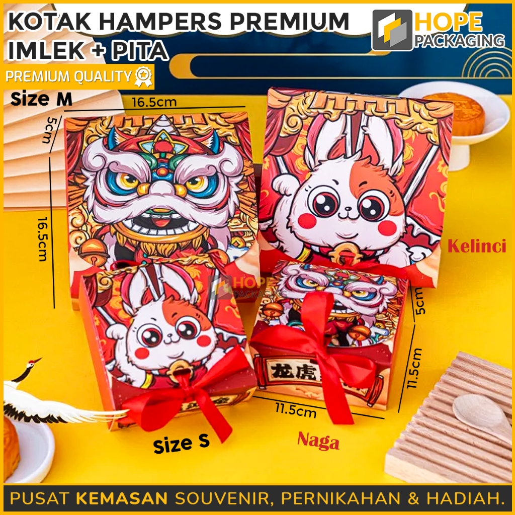 Jual Kotak Hampers Premium imlek + Pita/kotak hampers imlek/kotak ...