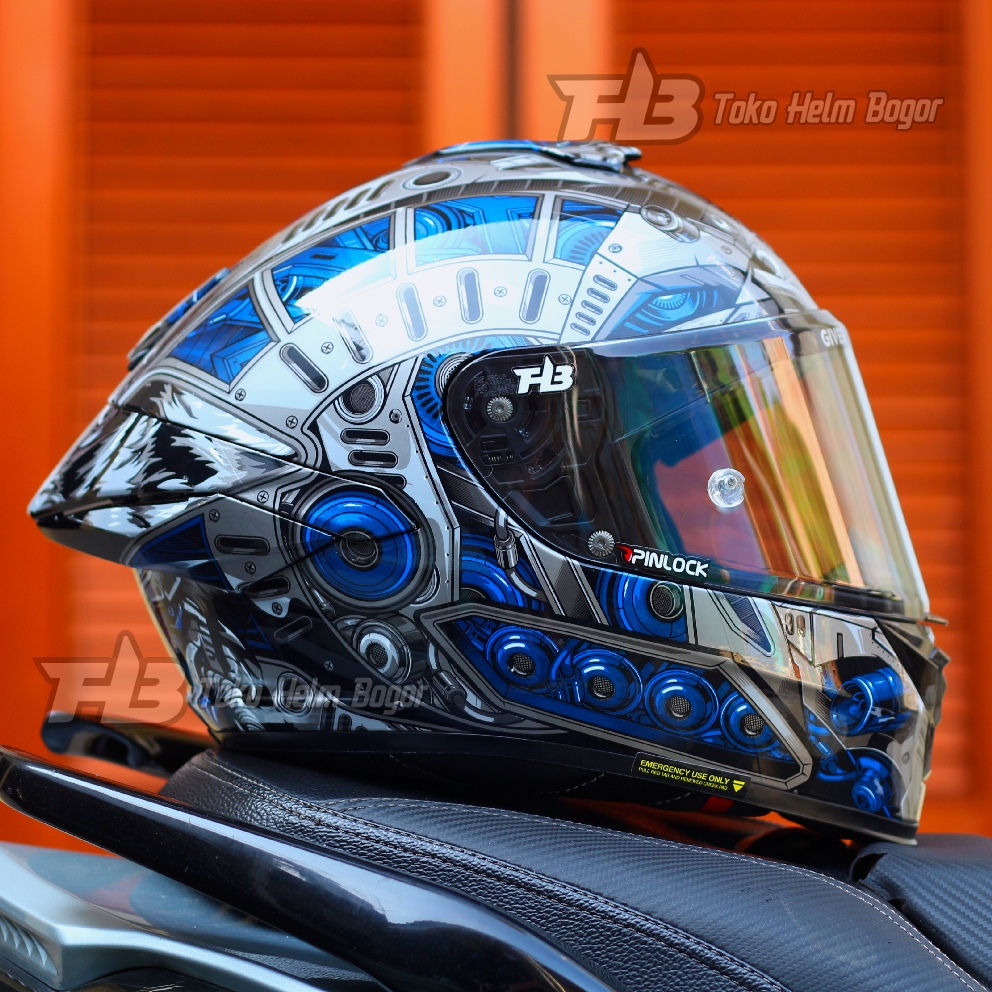 Jual NHK HELM MARK-1 2V | CUSTOM WOLF CYBER BLUE | DOUBLE VISOR ...