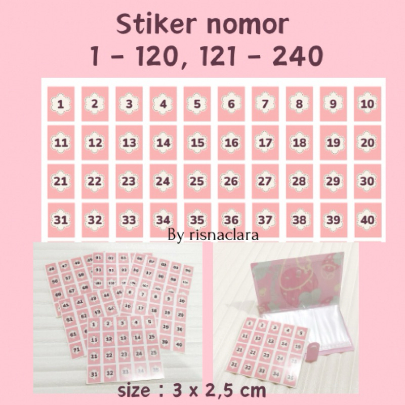 Jual Sticker Angka 1-120 / 3 x 2,5 cm / stiker nomor 1 - 120 stiker ...