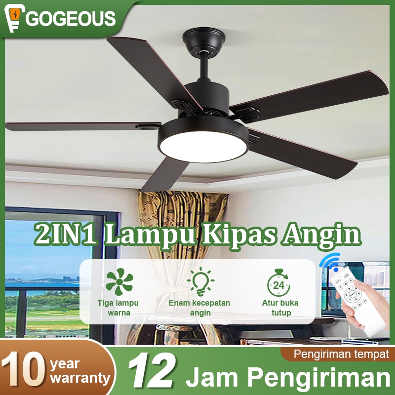 Jual COD GOGEOUS 52inch lampu kipas angin gantung plafon remote plafon ...