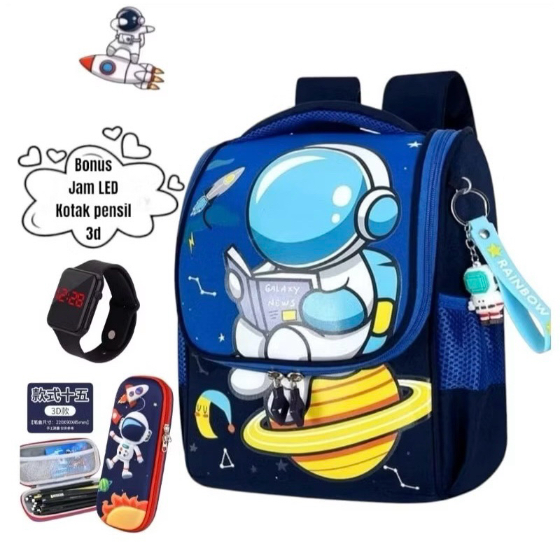 Jual Tas Ransel Anak Sekolah TK Dan SD ASTRONOT Tabung Free Jam Tangan dan Kotak Tempat Pensil ...