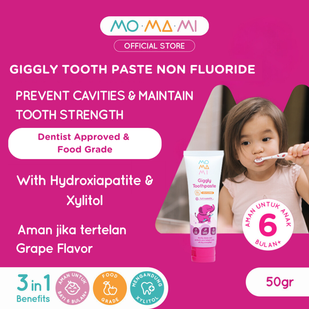 Jual Momami Giggly Toothpaste Flouride & Non Floride 50gr - Pasta Gigi ...