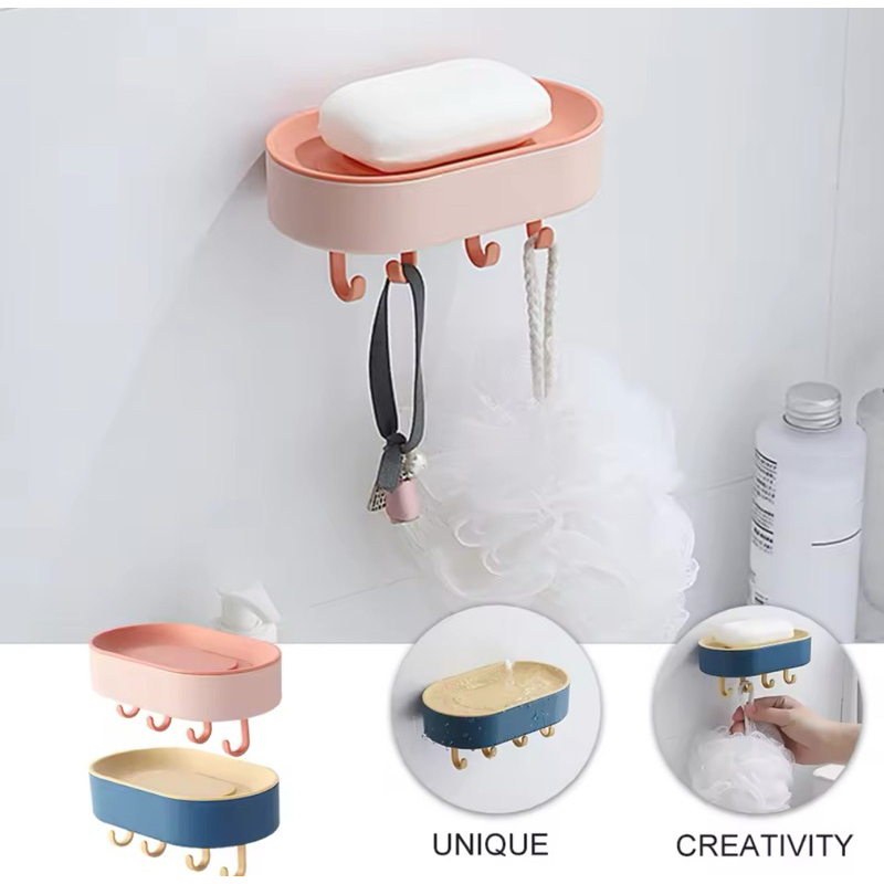 Jual Tempat sabun batang plus gantungan minimalis model tempel Tempat ...