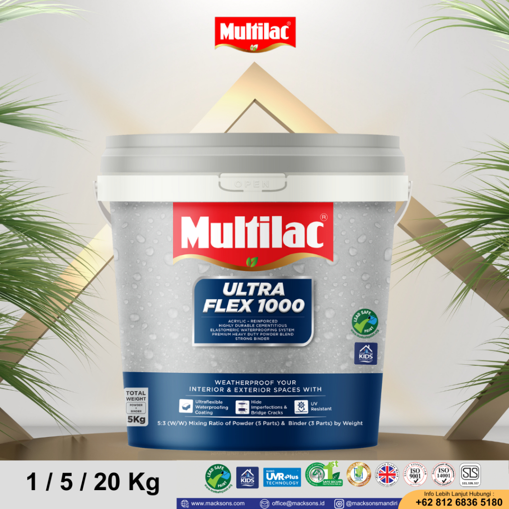 Jual Multilac Ultra Flex 1000 Waterproofing Cement System | Shopee ...