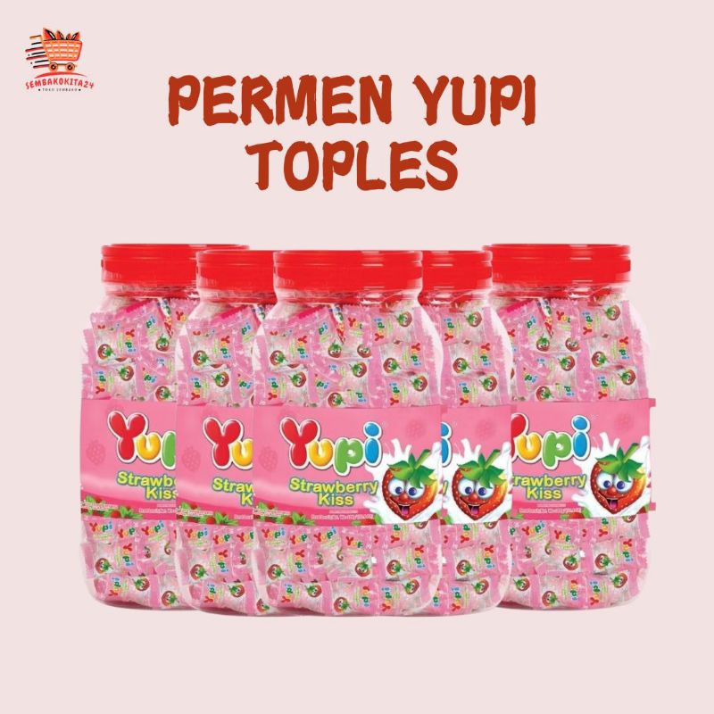 Jual Permen Yupi Toples Strawberry Kiss 300 gram | Shopee Indonesia