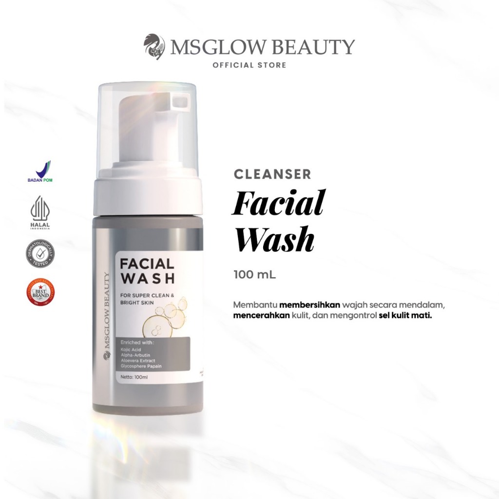 Jual MS GLOW - FACIAL WASH SUPER CLEAN - 100 ML | Shopee Indonesia