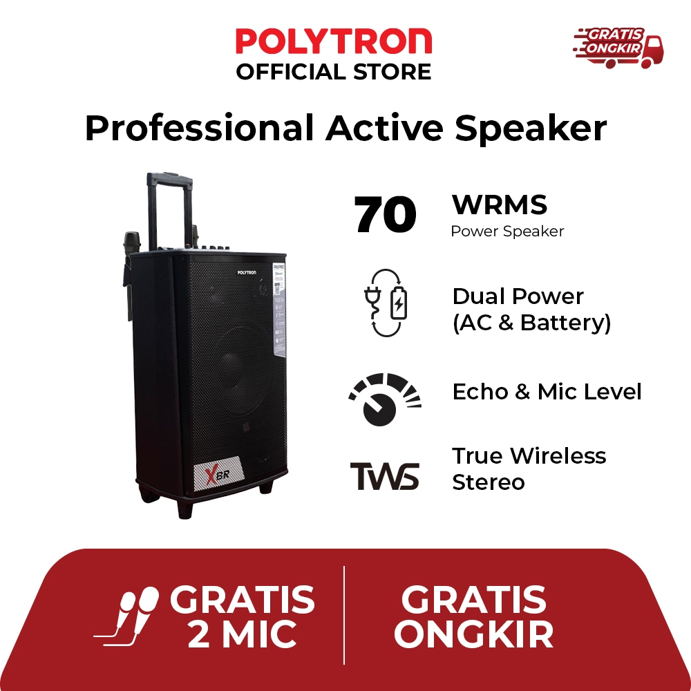 Jual POLYTRON Speaker Aktif Portable PAS PRO10F7 | Shopee Indonesia