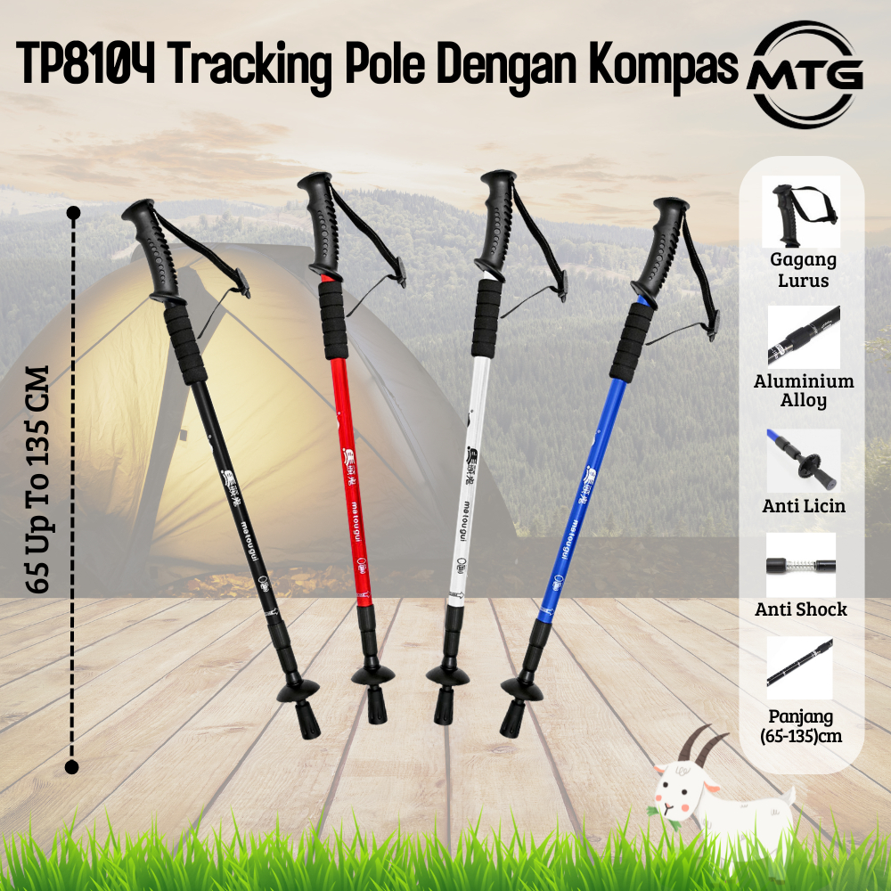 Jual Trekking Pole Tongkat Aluminium Super Ringan Telescopic dan Lipat ...
