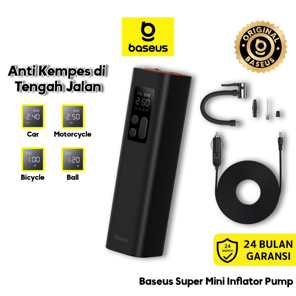 Jual Baseus Super Mini Inflator Pump Pompa Ban Portable Mobil Motor ...