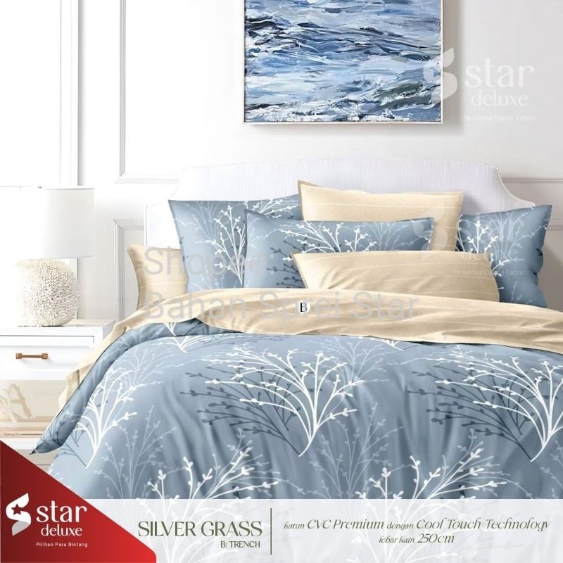 Jual Bahan Kain Sprei Star - Silver Grass | Shopee Indonesia