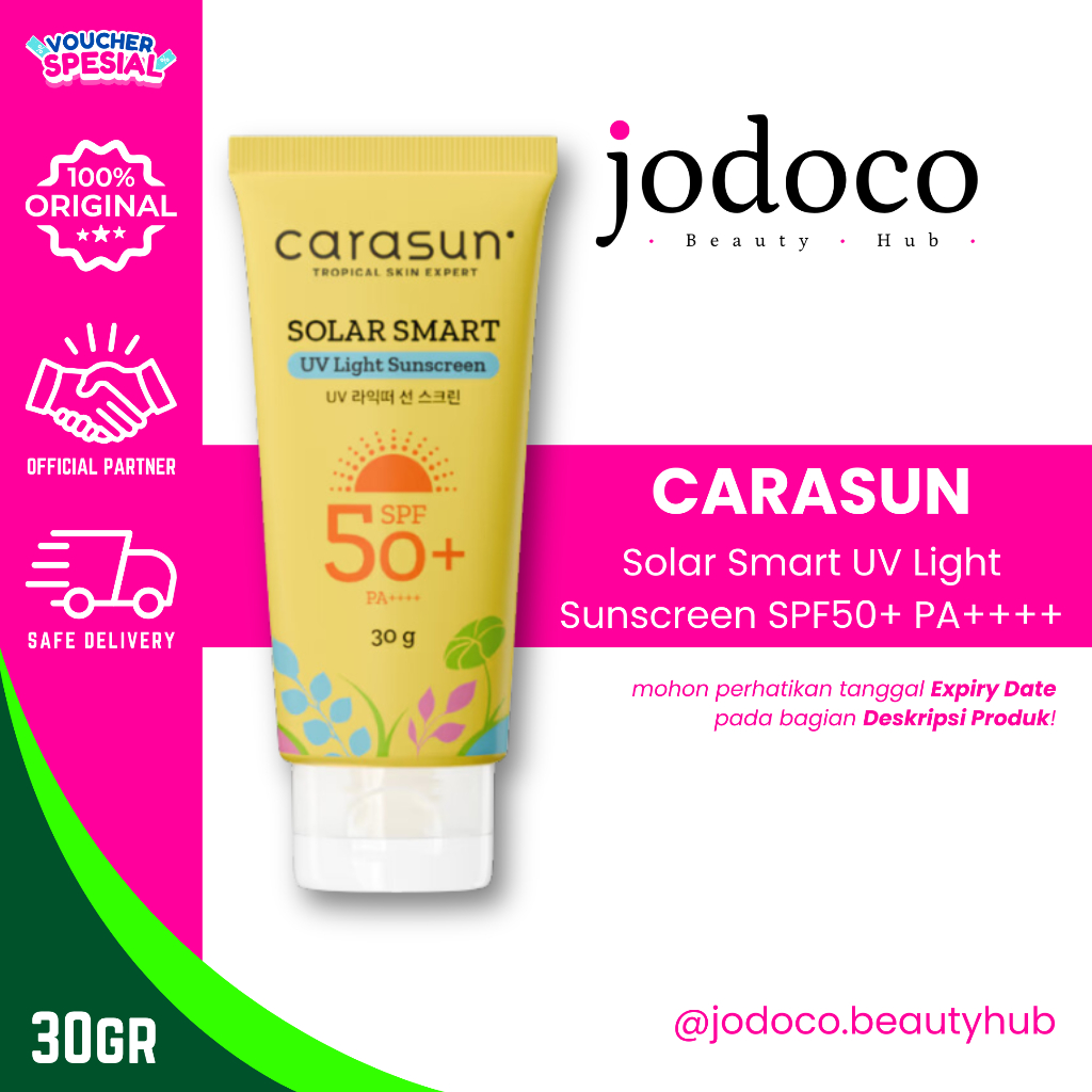 Jual Carasun Solar Smart UV Light Sunscreen SPF50+ PA++++ 30gr ...