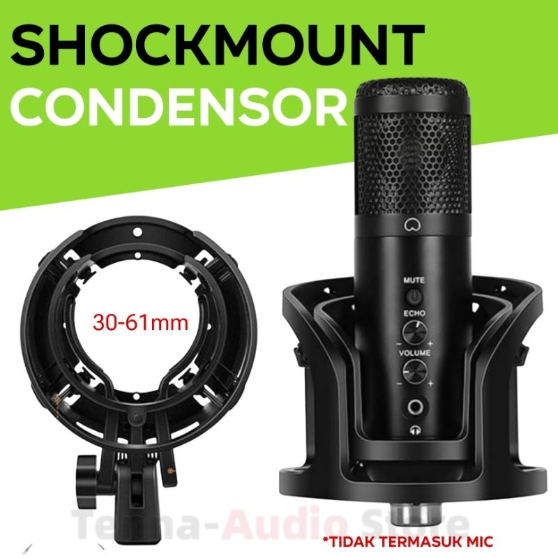 Jual ABS shockmount Universal Mic Condenser fit to 60mm adjustable mic ...