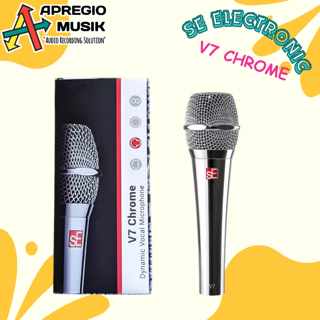 Jual sE Electronic V7 Chrome Super cardiroid Dynamic Profesional Vocal Microphone | Shopee Indonesia