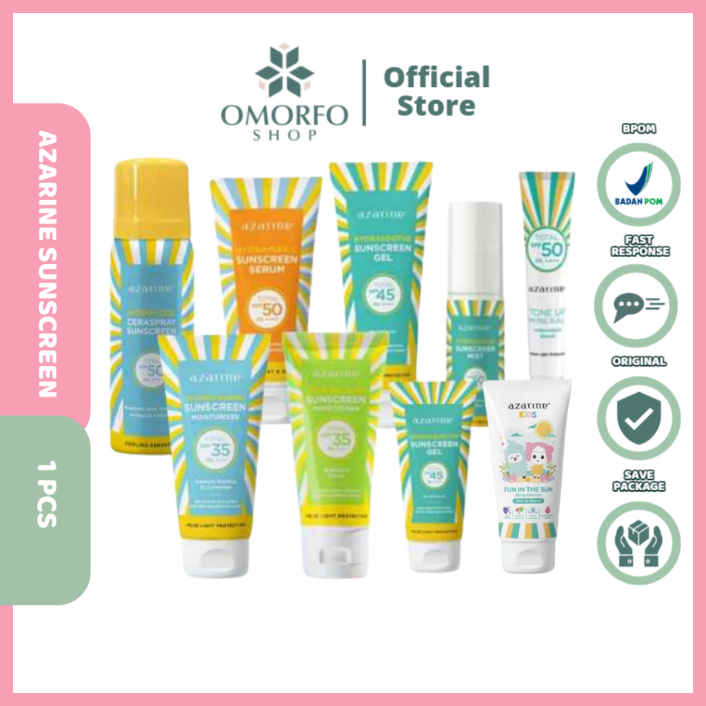 Jual ️Omorfo ️AZARINE Sunscreen series |Sunscreen Tone Up Mineral ...