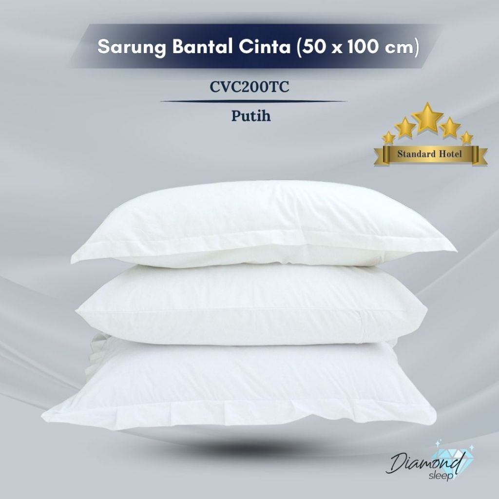Jual Sarung Bantal Cinta HOTEL Bintang 5 (50x100cm) CVC 200TC Putih ...