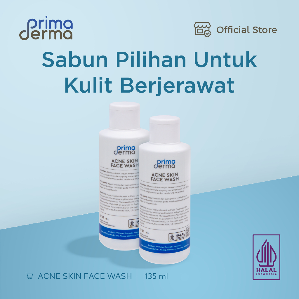 Jual PRIMADERMA Acne Skin Face Wash 135 ml | Shopee Indonesia