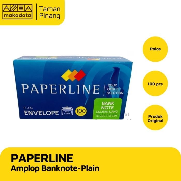 Jual ENVELOPE / AMPLOP PUTIH POLOS PAPERLINE BANKNOTE (1 PAK) | Shopee ...