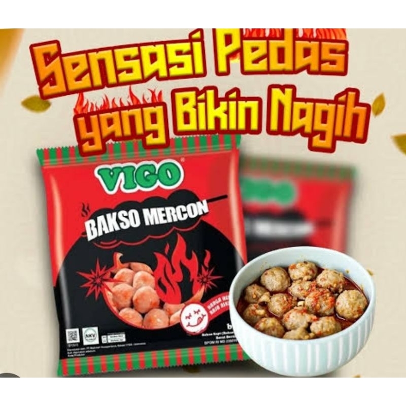 Jual bakso vigo mercon 600 g pedasnya fooll | Shopee Indonesia