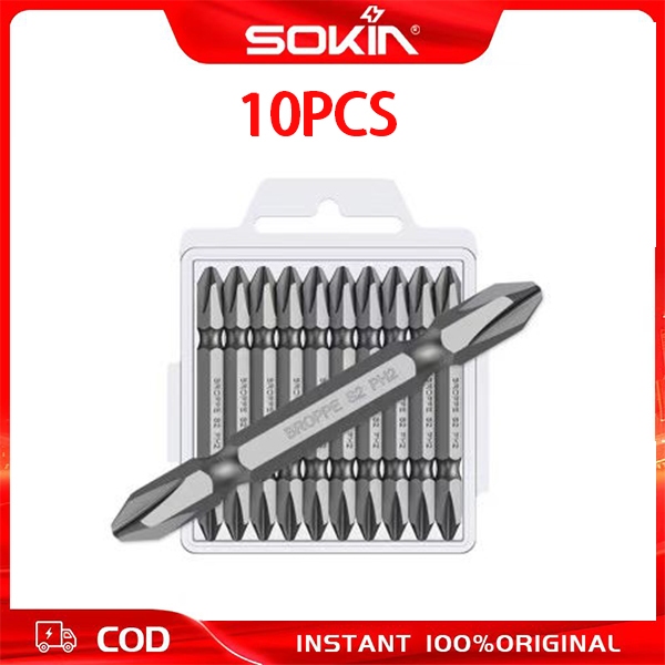 Jual SOKIN Tools 10pcs Mata Obeng Angin Plus+Minus PH2X65mm Mata Bor ...