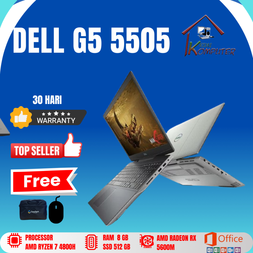Jual Laptop Gaming Dell G5 5505 - AMD Ryzen 7 - Ram 8 SSD 512gb ...