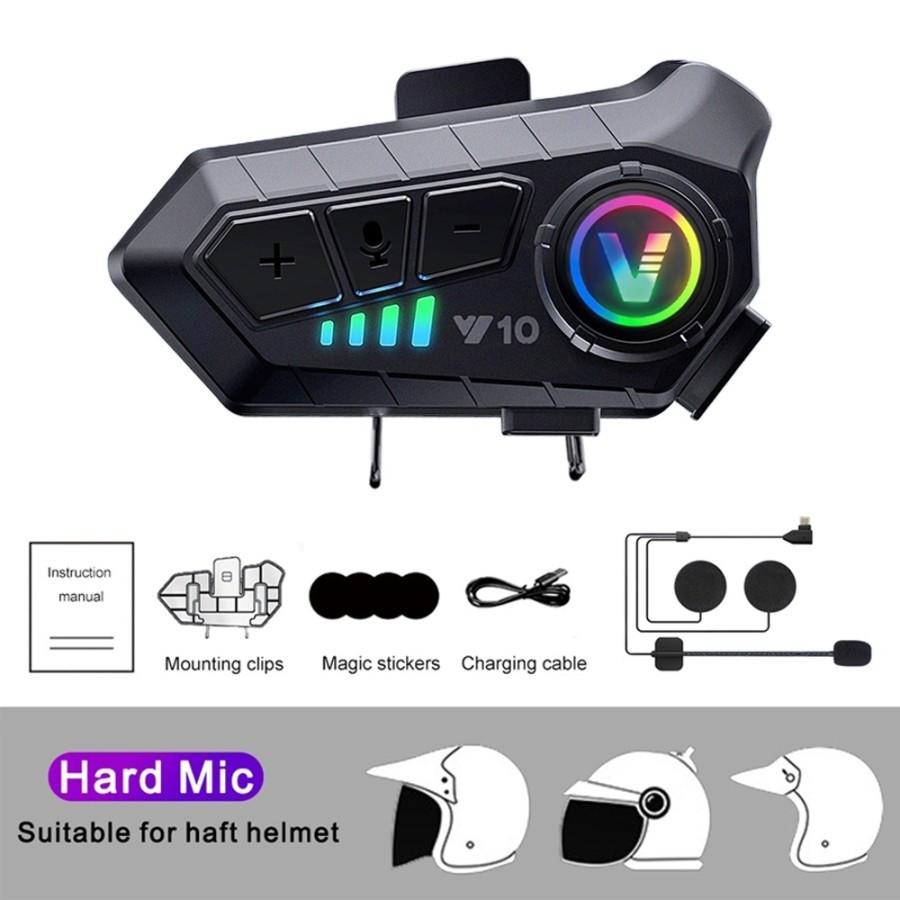 Jual Y10 Headset Bluetooth Helm Versi 5.3 Headset Bluetooth Helm Sepeda ...
