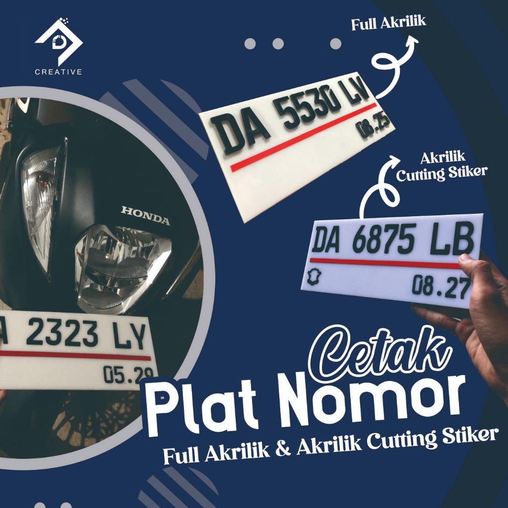 Jual Plat Nomor Timbul Akrilik Motor Baut Tanam / Plat Nomor Motor ...